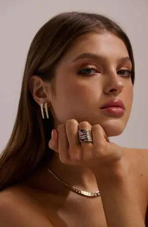 TYPE JEWELRY Leggo Id Diamond Hoop Earrings