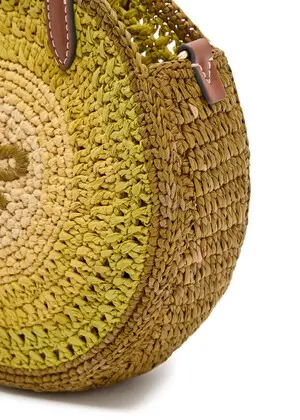 ANYA HINDMARCH Small Round Raffia Tote Bag - Green
