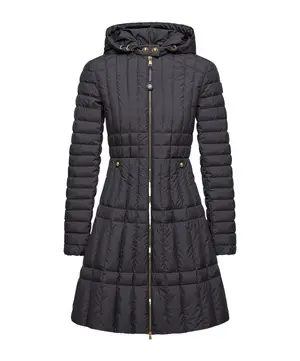 Moncler Menthelong Vertical-quilted Hooded Down Jacket