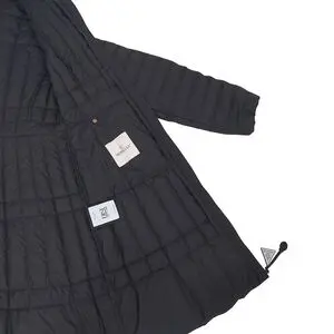 Moncler Menthelong Vertical-quilted Hooded Down Jacket