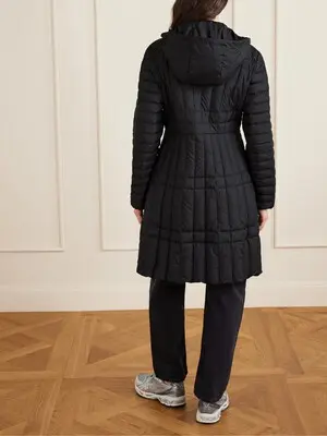 Moncler Menthelong Vertical-quilted Hooded Down Jacket