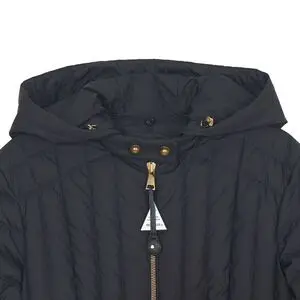 Moncler Menthelong Vertical-quilted Hooded Down Jacket