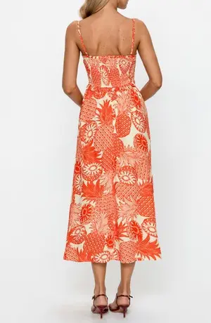 PS BY CUPSHE Smocked Fit & Flare Midi Dress