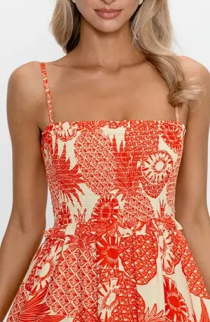 PS BY CUPSHE Smocked Fit & Flare Midi Dress