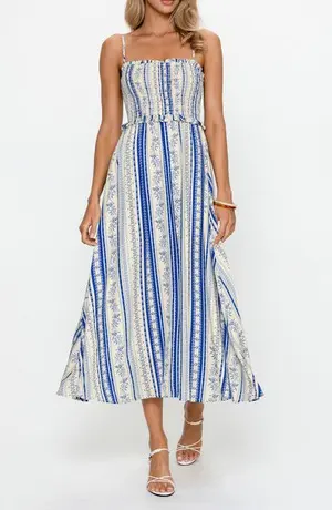 PS BY CUPSHE Sleeveless Striped A-line Midi Dress