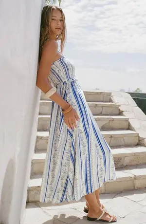 PS BY CUPSHE Sleeveless Striped A-line Midi Dress