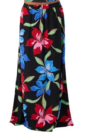 O'Neill Floral Maxi Skirt - Black
