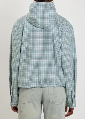 Acne Studios Plaid Drawstring Hooded Cotton Jacket