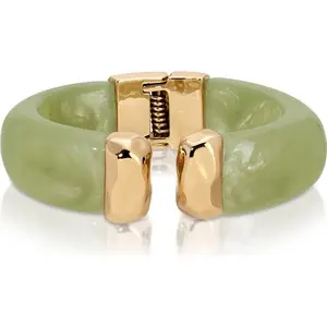 Ettika Carved Relic Cuff Bracelet - Olive