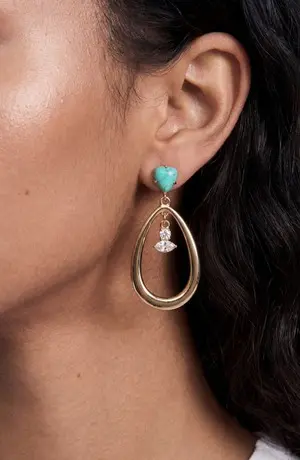 Ettika Oval Drop Earrings With And Crystal Accents