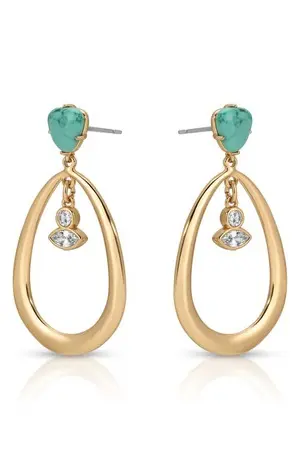 Ettika Oval Drop Earrings With And Crystal Accents