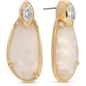Ettika Majestic Stone Drop Earrings - Bone