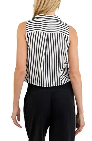 Bella Dahl Sleeveless Stripe Button-up Shirt