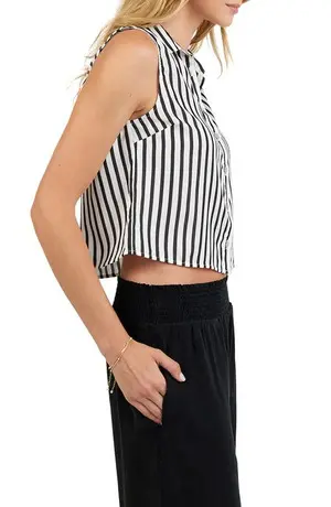 Bella Dahl Sleeveless Stripe Button-up Shirt