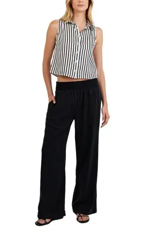Bella Dahl Sleeveless Stripe Button-up Shirt
