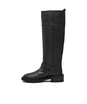 VIA ROMA 15 Leather Knee-high Buckled Boots