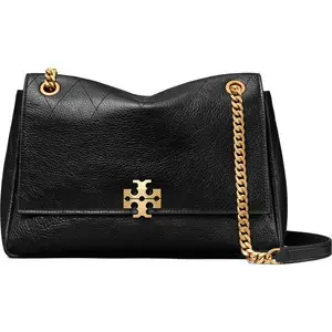 Tory Burch Charlie Quilted Leather Shoulder Bag - Black