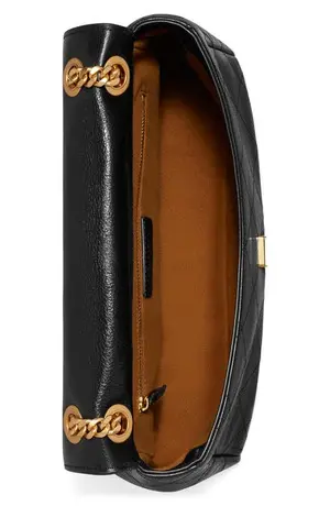 Tory Burch Charlie Quilted Leather Shoulder Bag - Black