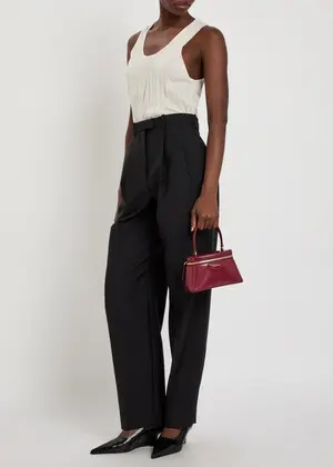 Givenchy Pleated Tapered-leg Wool And Mohair-blend Trousers
