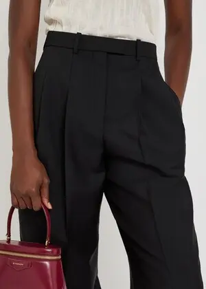 Givenchy Pleated Tapered-leg Wool And Mohair-blend Trousers
