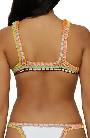 PQ SWIM Crochet Trim Triangle Bikini Top