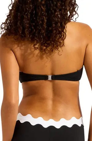 Seafolly Contrast Trim Bikini Top - Black
