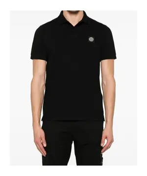 Stone Island Logo Patch Short-sleeved Polo Shirt