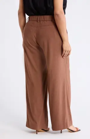 Wit & Wisdom Skyrise High Rise Wide Leg Pants - Mocha