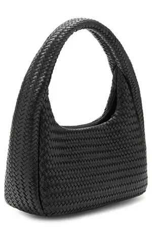 Mango Braided Faux Leather Shoulder Bag