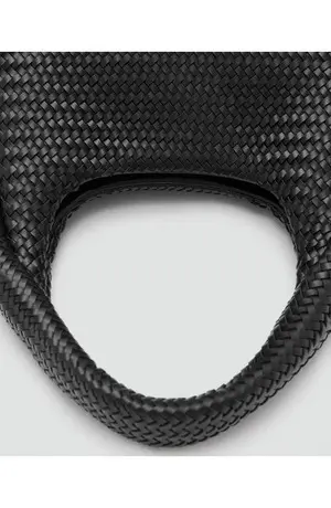 Mango Braided Faux Leather Shoulder Bag