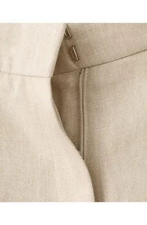Mango Straight Fit Pleat Front Wide Leg Pants