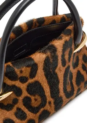Givenchy Mini Calf-hair Top Handle Bag - Leopard