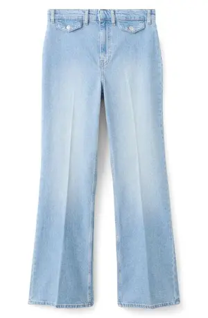 Mango Flap Pocket Jeans - Medium Blue