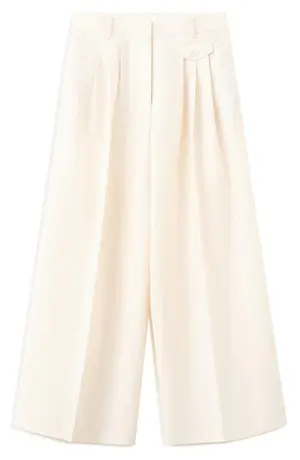 Mango Pleated Wide Leg Trousers