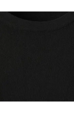 Mango Short Sleeve Crew Neck Fine Knit Sweater - Black