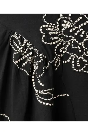 Mango Floral Embroidered Sleeveless Midi Shirt Dress