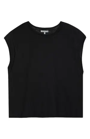 Wit & Wisdom Pointelle Trim Cotton Top
