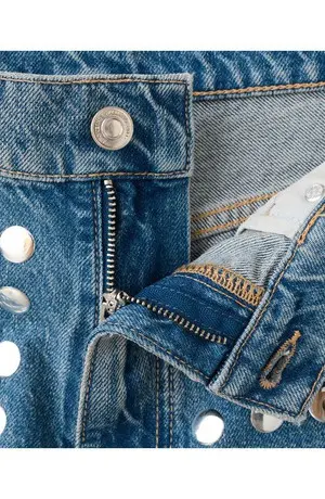 Mango Studded Straight Leg Jeans