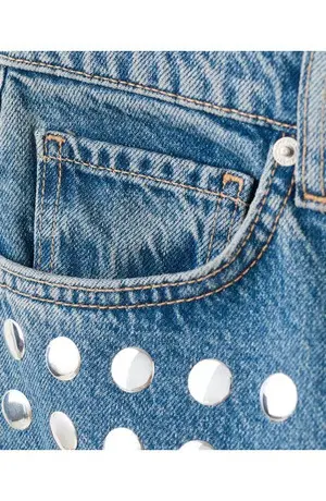 Mango Studded Straight Leg Jeans