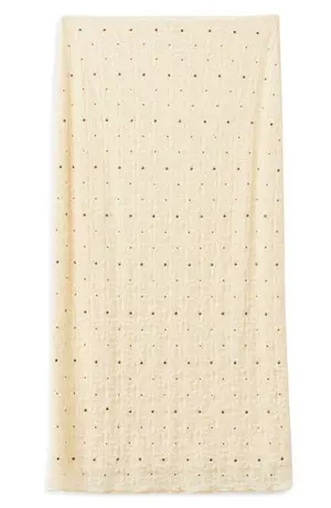 Mango Studded Midi Skirt - Ecru