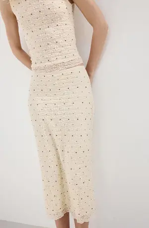 Mango Studded Midi Skirt