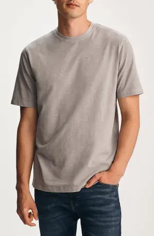 MAVI Pale Brown Slub Cotton Blend T-shirt