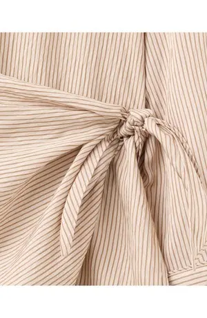 Mango Stripe Knot Detailing Asymmetrical Top