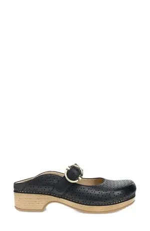 Dansko Blair Perforated Mary Jane Clogs - Black