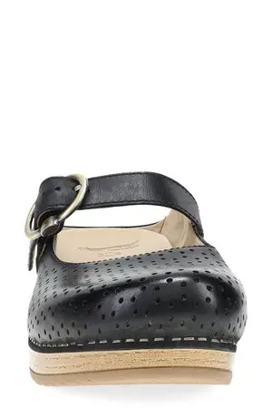 Dansko Blair Perforated Mary Jane Clogs - Black