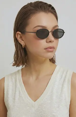 FIFTH & NINTH Ciel Oval Sunglasses - Black