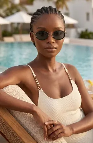 FIFTH & NINTH Ciel Oval Sunglasses - Black