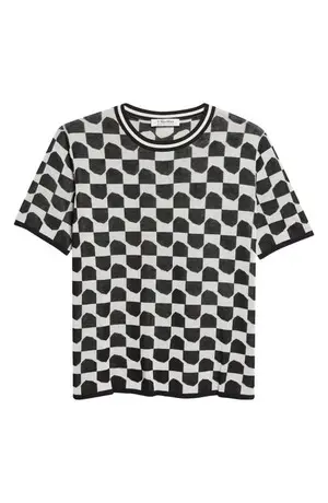 Max Mara Geometric Jacquard Cotton Blend Crewneck Sweater