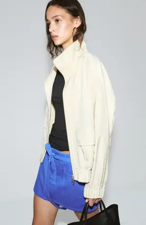 Mango Belted Denim Miniskirt