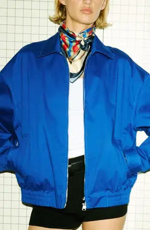 Mango Oversized Convertible Collar Jacket - Blue